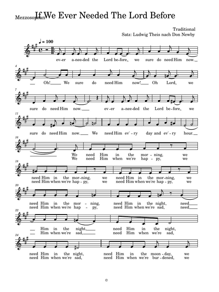 Take 6 - If - We - Ever - Needed - The - Lord - Before SATB-Mezzosopran ...
