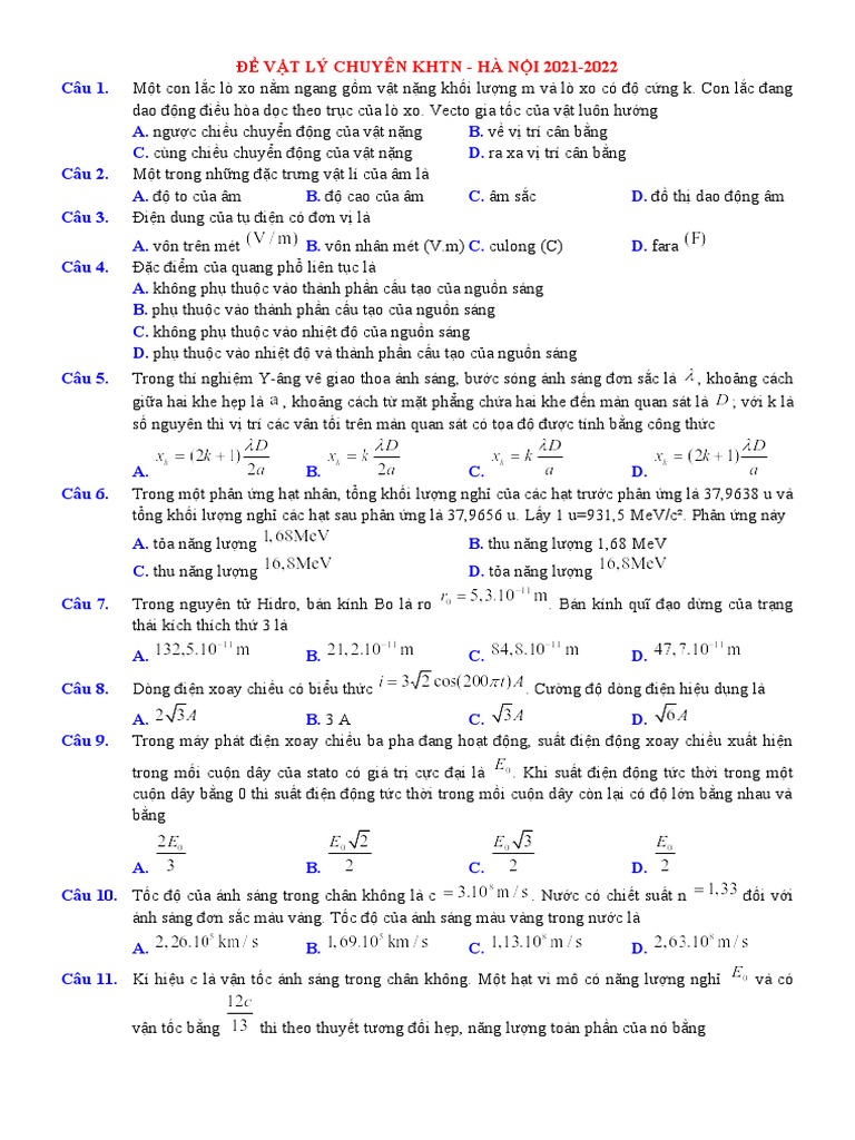 Chuyên KHTN - Hà N I | PDF