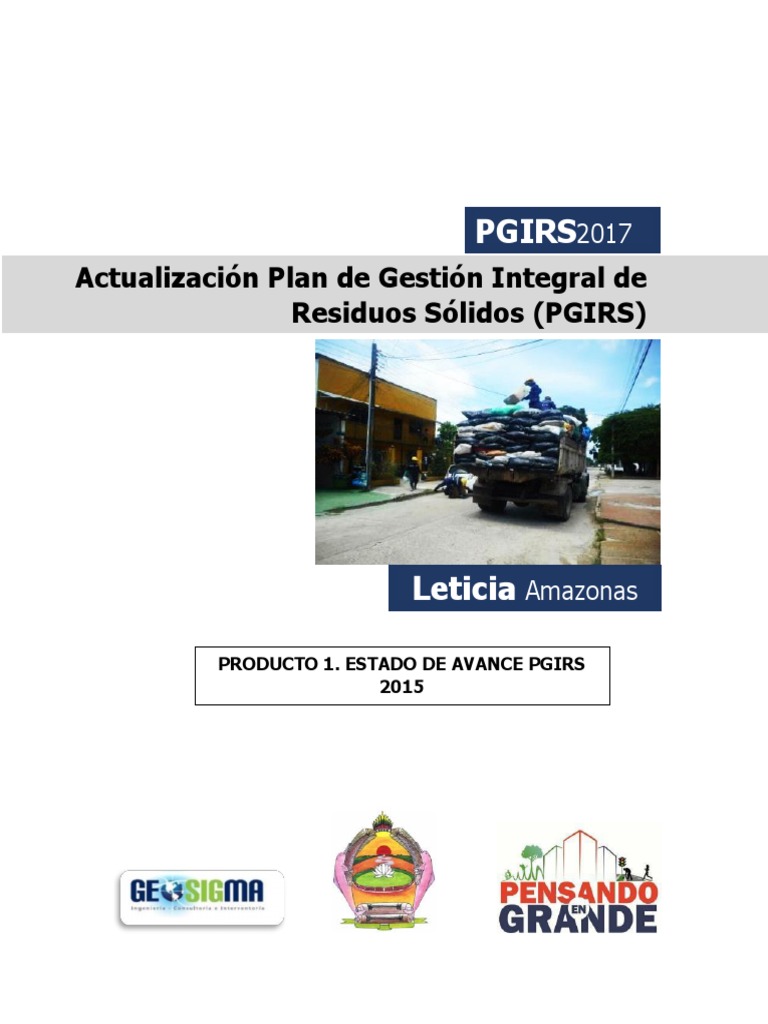 Producto 1. Estado de Avance Pgirs 2015 | PDF | Residuos | Gestión de residuos