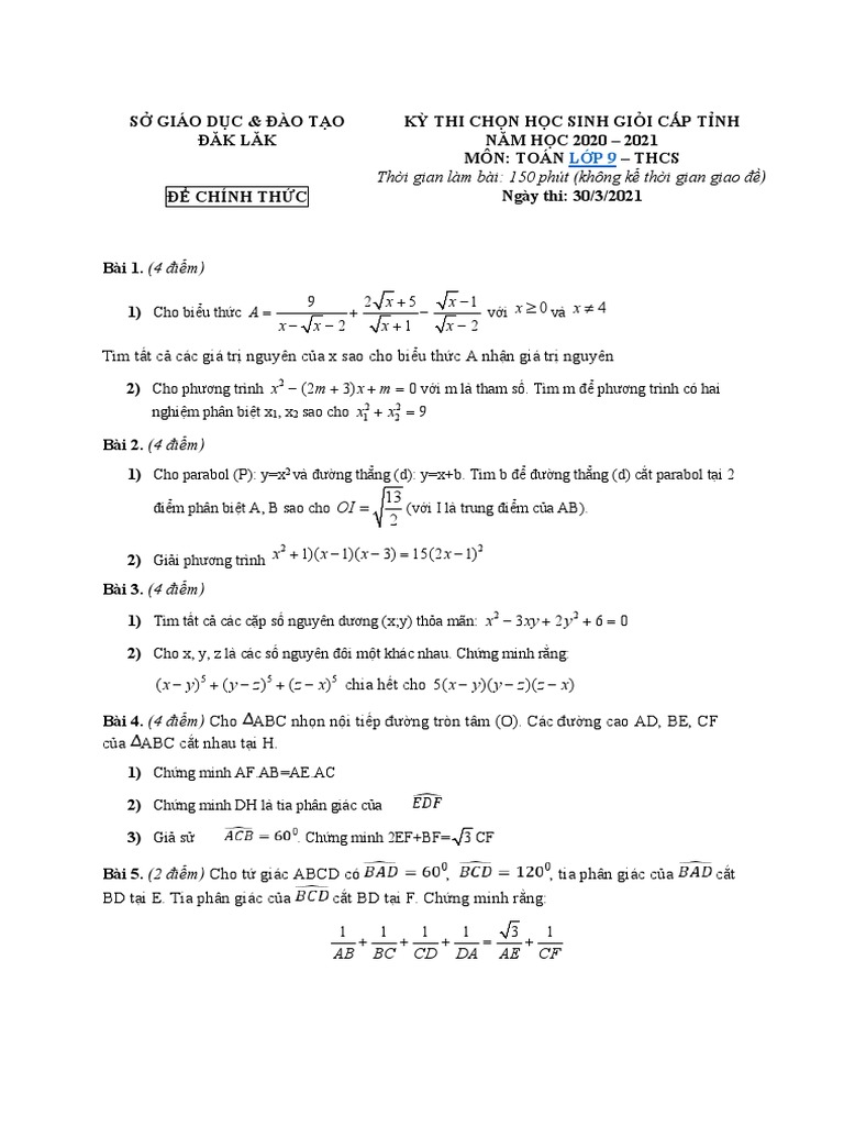 Bo de Thi HSG Toan 9 | PDF
