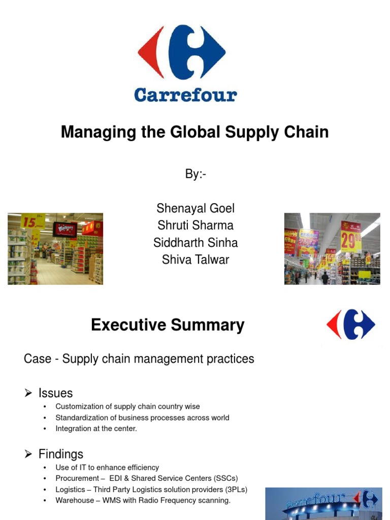 Carrefour Ppt | Supply Chain | Enterprise Resource Planning