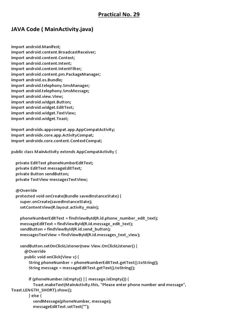Practical No 29 | PDF | Android (Operating System) | Mobile Software