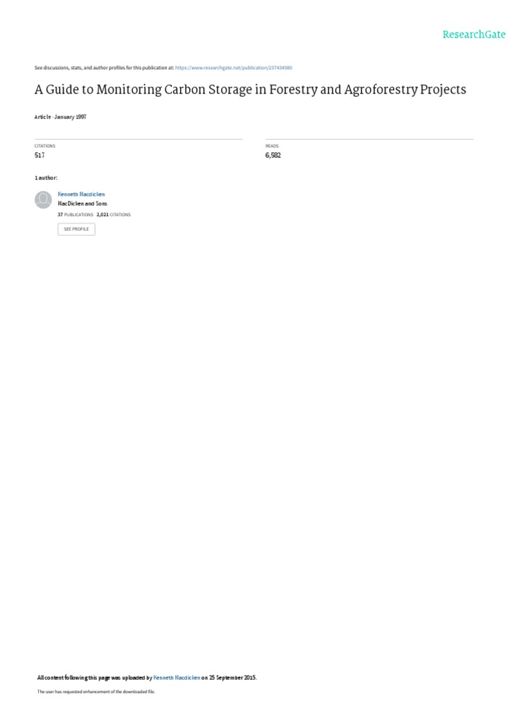 A Guide To Monitoring Carbon Storage in Forestry A | PDF | Biomass ...
