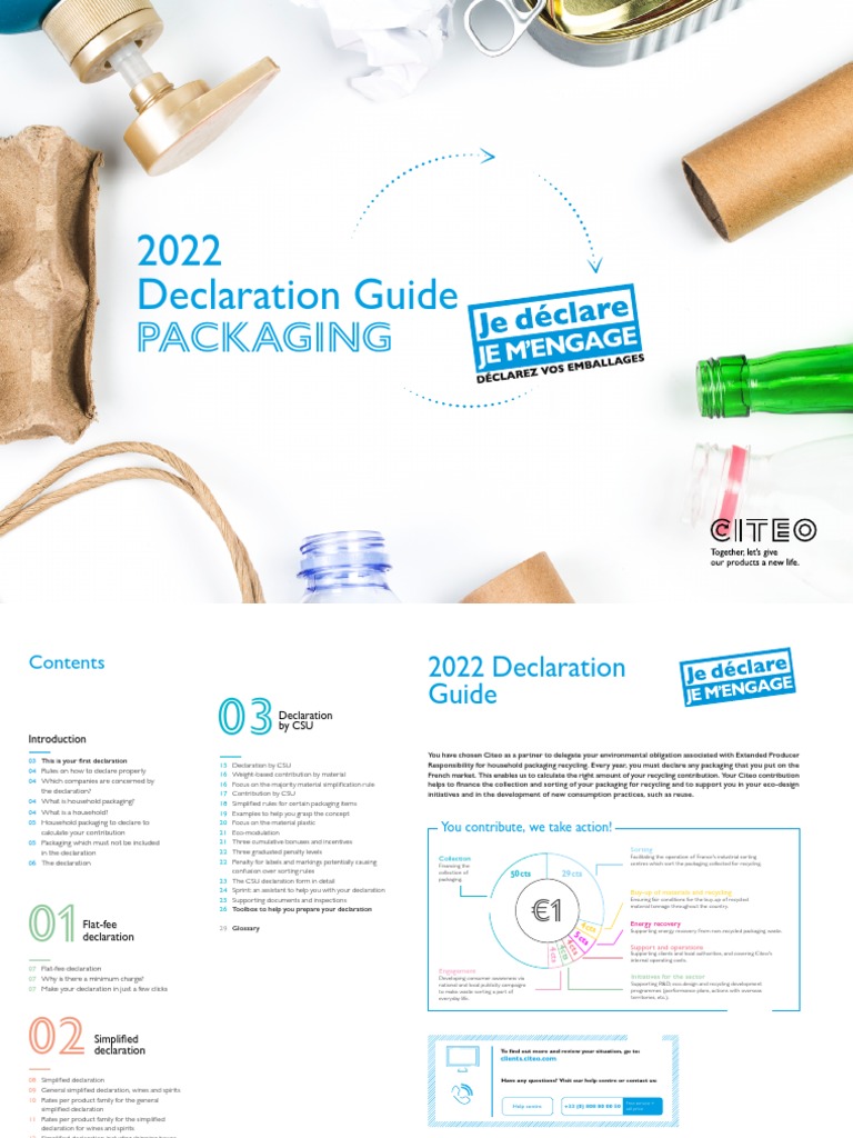 2022 Citeo Packaging Declaration Guide | PDF | Packaging And Labeling ...