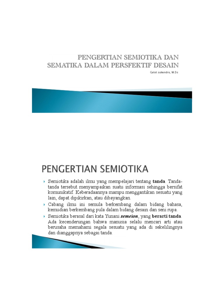 Pengertian Semiotika | PDF