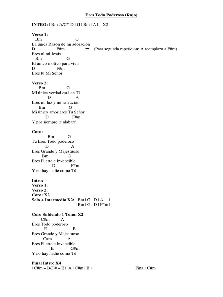 Eres Todo Poderoso - Rojo | PDF