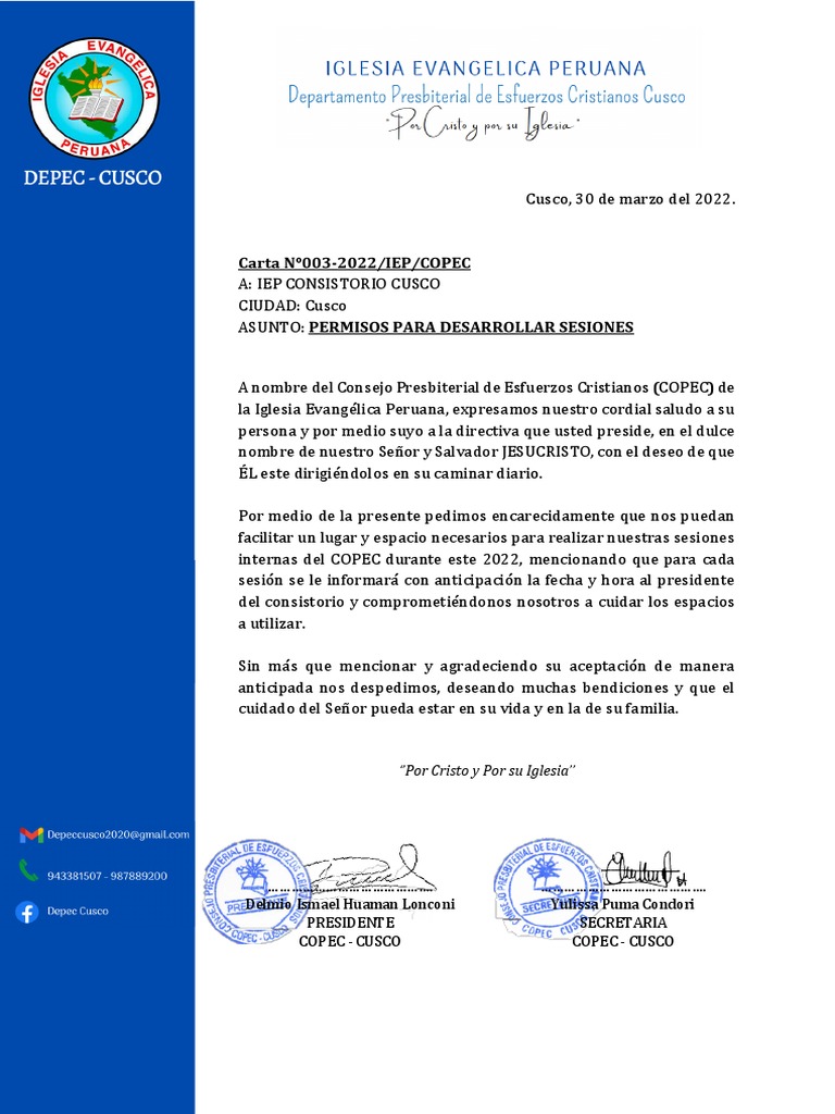 Carta N°003-2022/IEP/COPEC | PDF