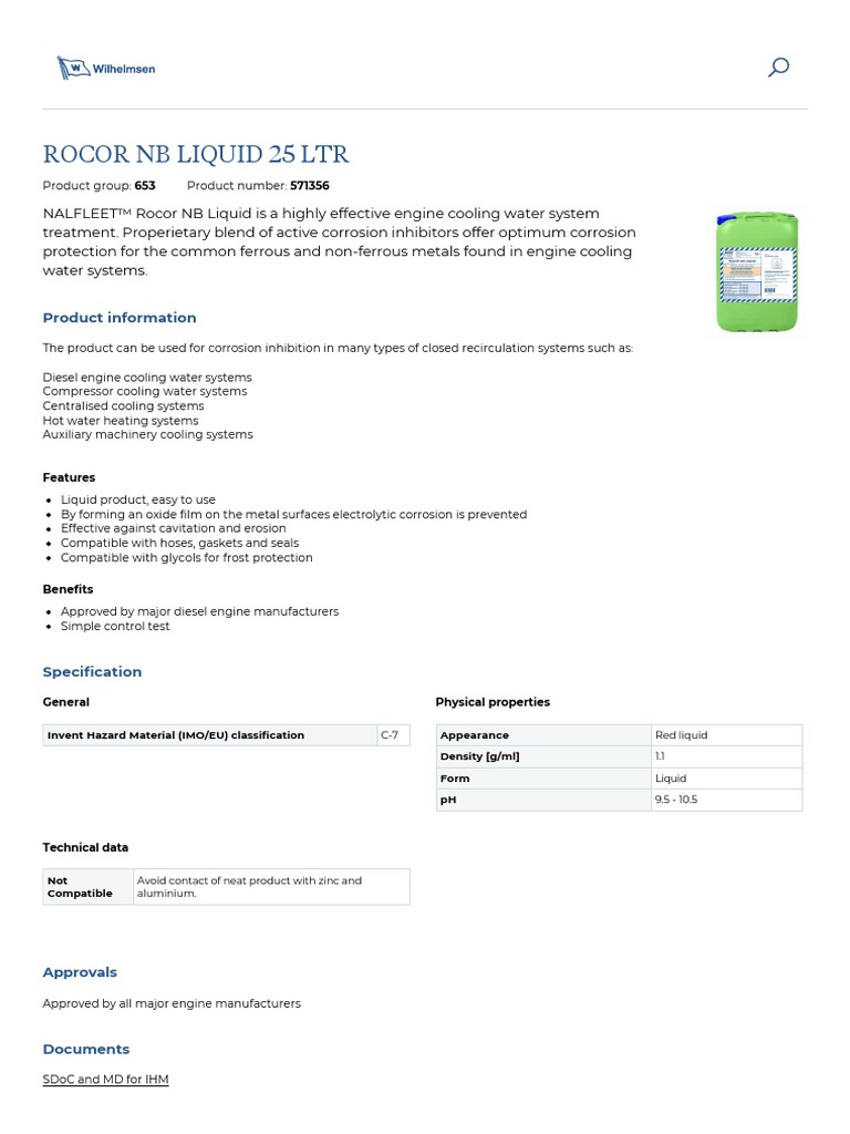 Rocor NB Liquid 25 LTR | PDF | Corrosion | Water