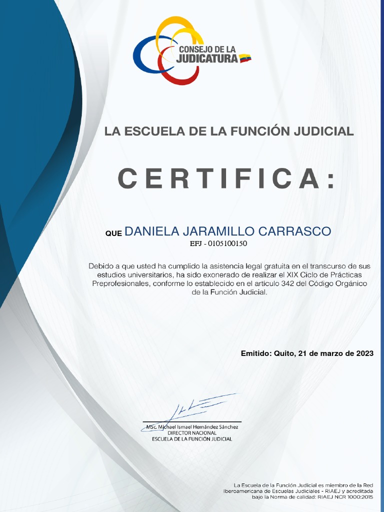 Certificado Funcion Judicial | PDF