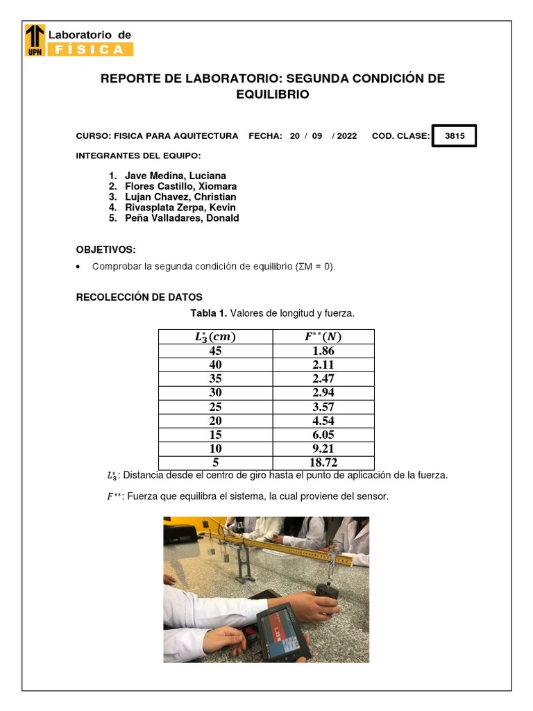Reporte Lab Fisi1 S06 2ce | PDF | Ciencias fisicas