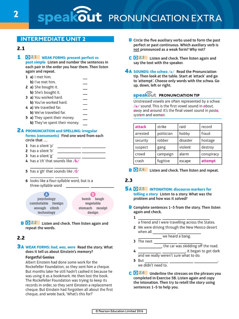 Speakout Pronunciation Extra Intermediate Unit 2 | PDF | Phonology | Human Voice