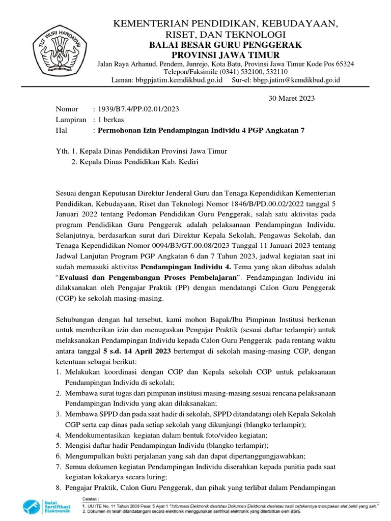 Kab. Kediri - Permohonan Ijin PI 4 PGP A7 | PDF