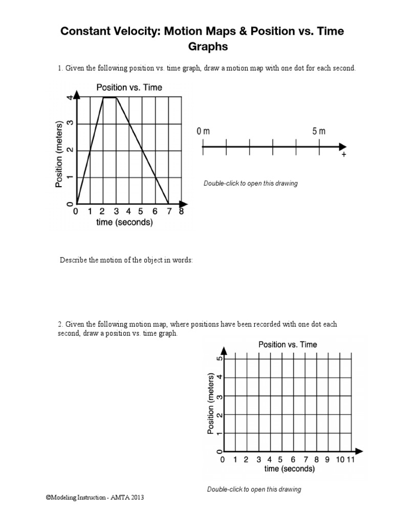 Constant Velocity: Motion Maps & Position vs. Time Graphs: Double-Click ...