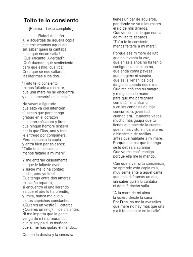 Toíto Te Lo Consiento | PDF