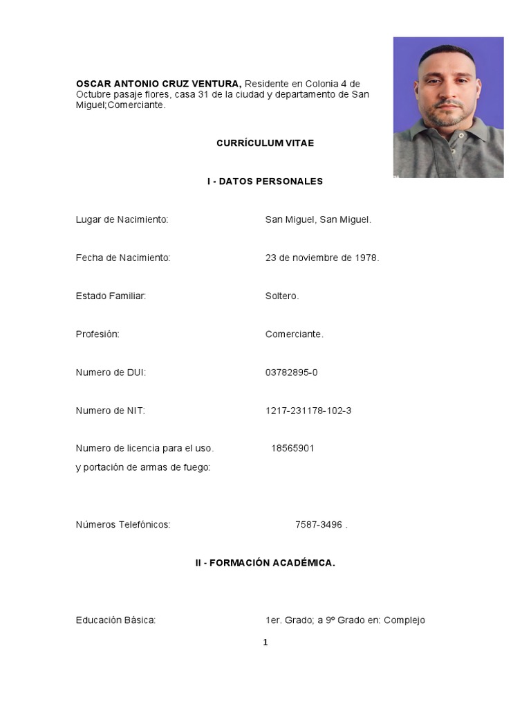 CURRICULUM VITAE Oscar | PDF