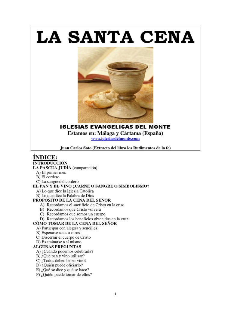 Significado y Elementos de la Santa Cena | PDF | eucaristía | Jesús