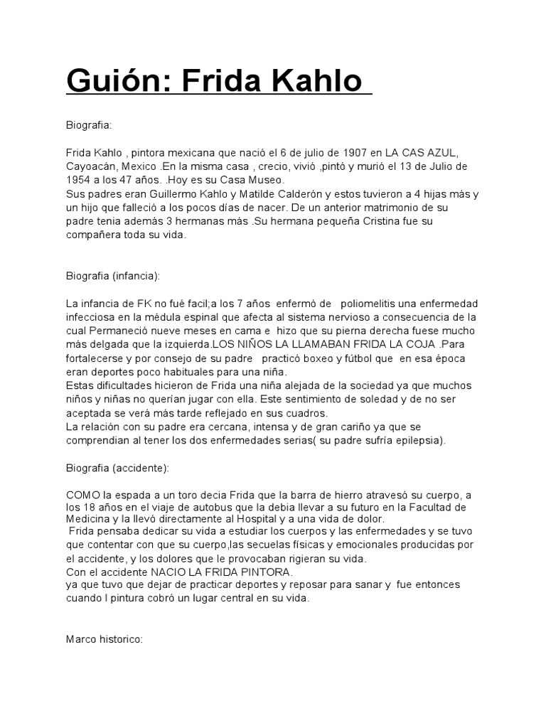 Guión Frida | PDF | Amor | Surrealismo