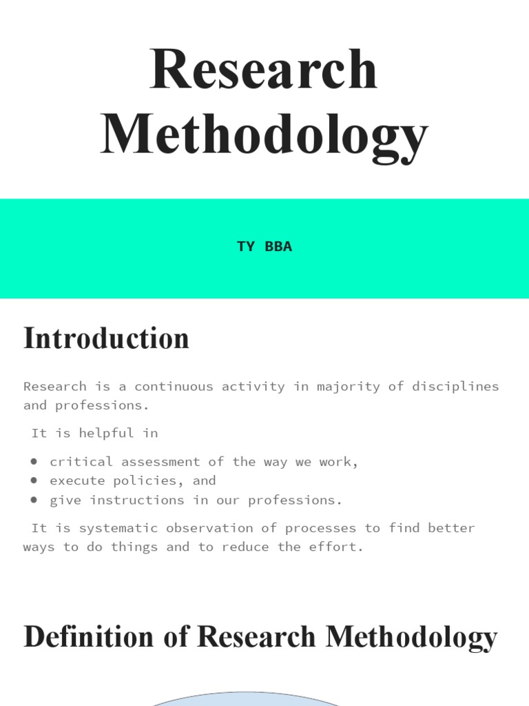 Research Methodology: Ty Bba | PDF | Methodology | Hypothesis