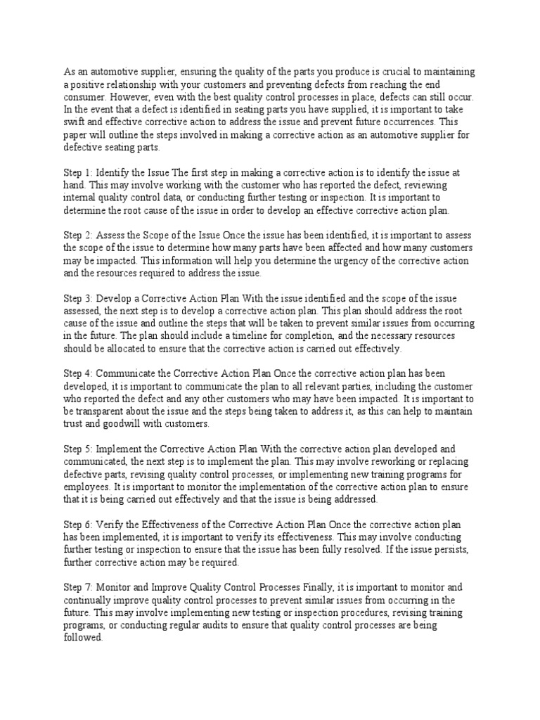 Quality Control - Seating | PDF | Business Process | Business