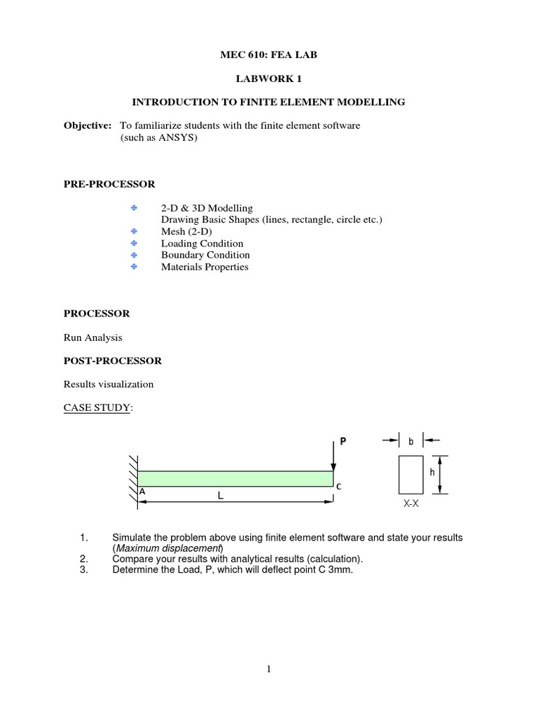 Mec 610 Lab 1 29032023 | PDF | Deformation (Engineering) | Finite ...