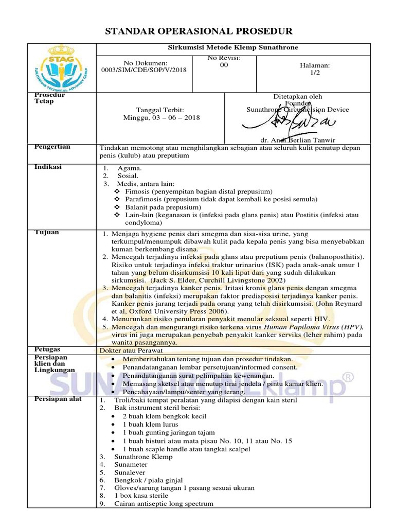 Prosedur Sirkumsisi Sunathrone TNR | PDF