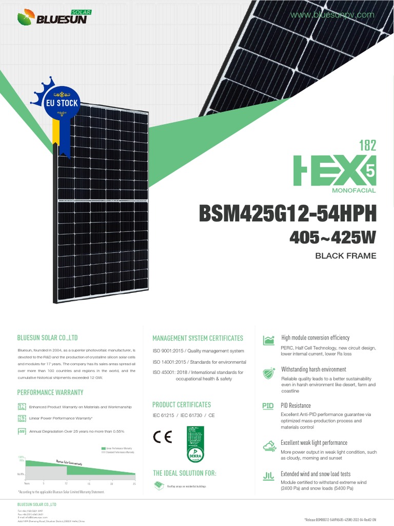 HEX5-405-425 - Black Frame - Rev02 - EN - EU | PDF | Electrical ...