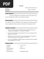TCS Resume Format for Freshers | PDF | Computing And Information ...