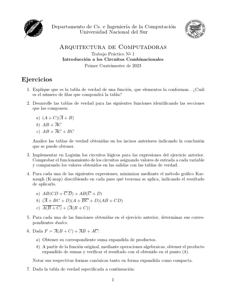 TP 1 | PDF | Lógica matemática | Matemáticas