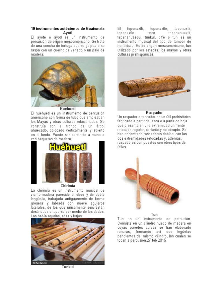 10 Instrumentos Autoctonos de Guatemala | PDF | Instrumentos musicales ...