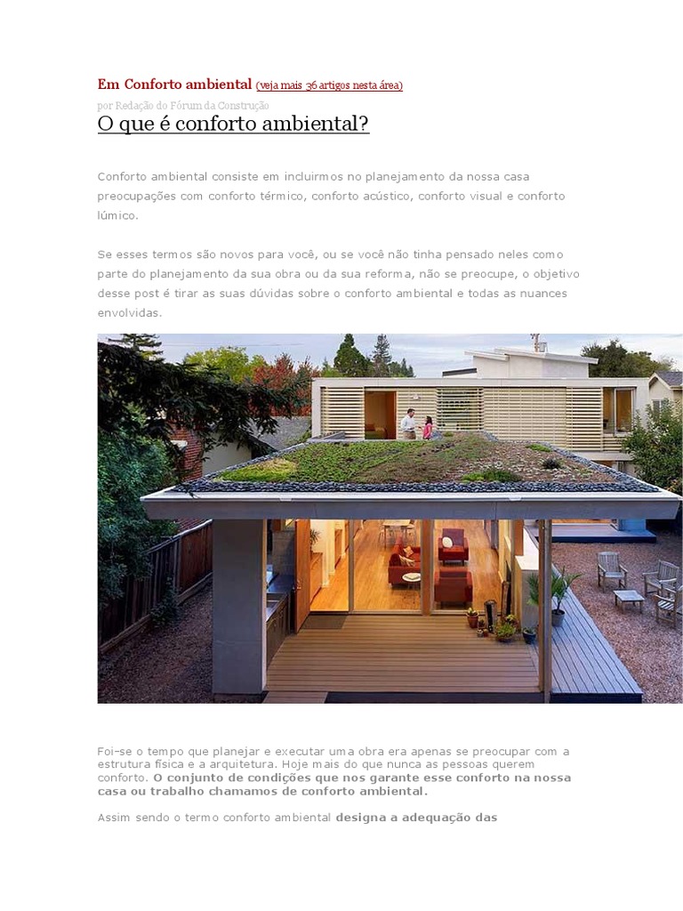O Que É Conforto Ambiental | PDF | Ambiente natural