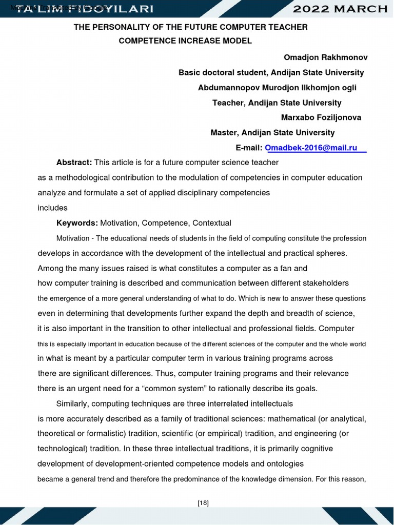 Bo Lajak Informatika o Qituvchisining Shaxsiy Kompetentlik Oshirish ...