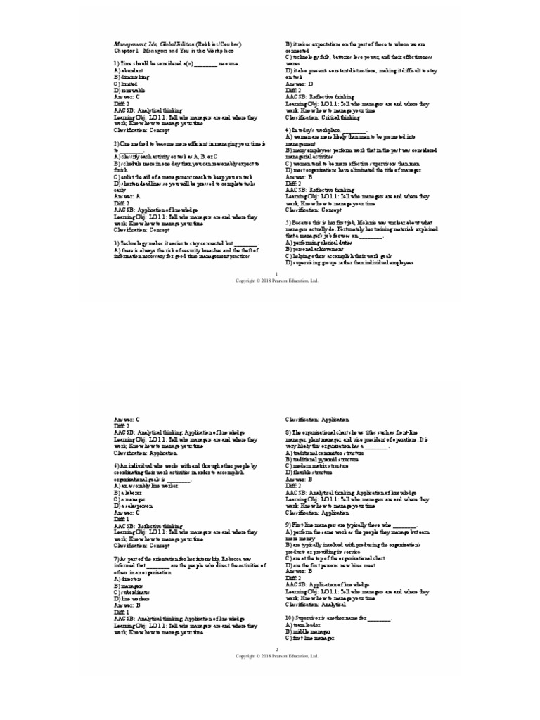 Chapter 1 MCQ Questions - Compress | PDF | Skill | Leadership