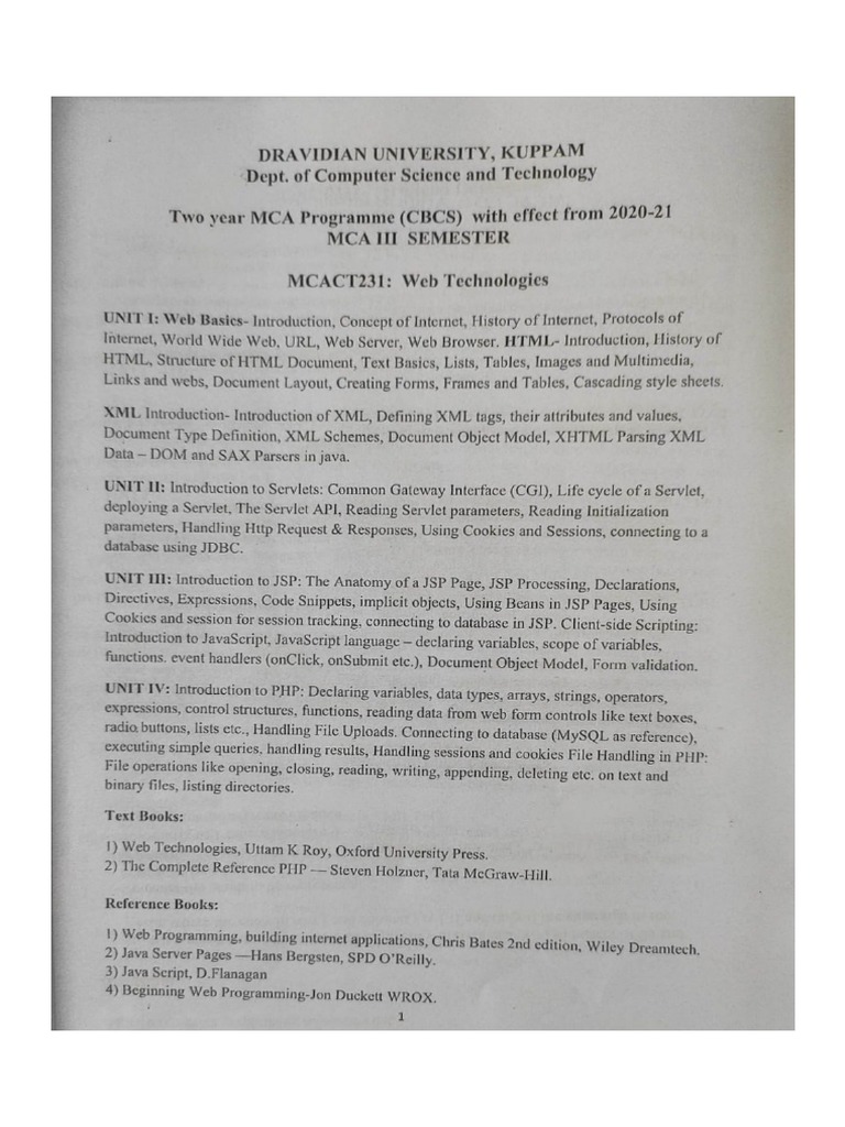 3rd Sem Syllabus Pdf