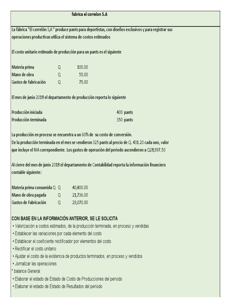 El Correlon S.A | PDF | Costo | Estado de resultados