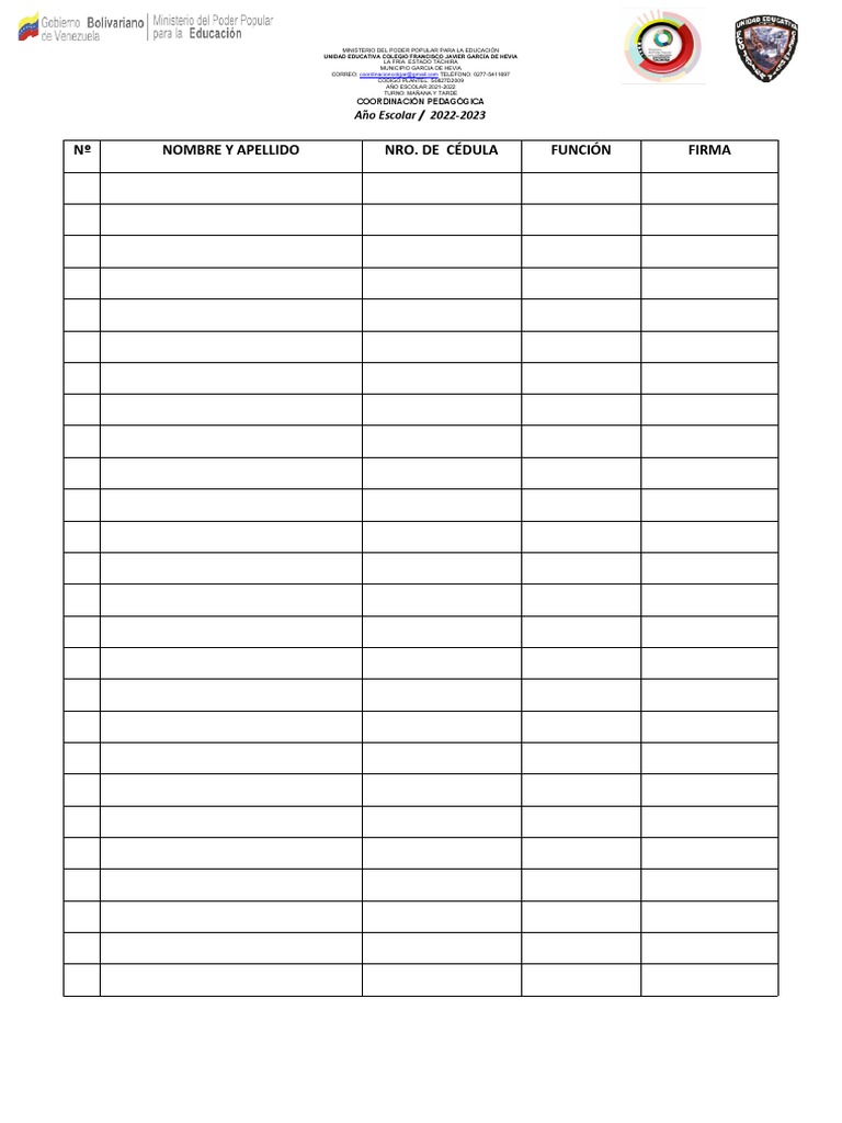 Planilla para Firma | PDF