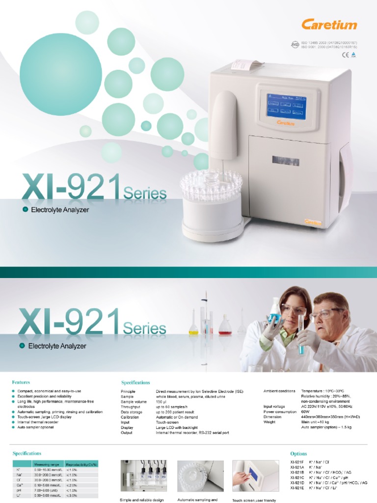 CARETIUM Electrolyte Analyzer XI921 Series Tirta Pasifik | PDF