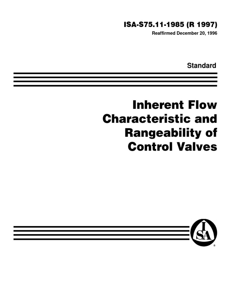 Inherent Flow Characteristic and Rangeability of Control Valves | PDF ...