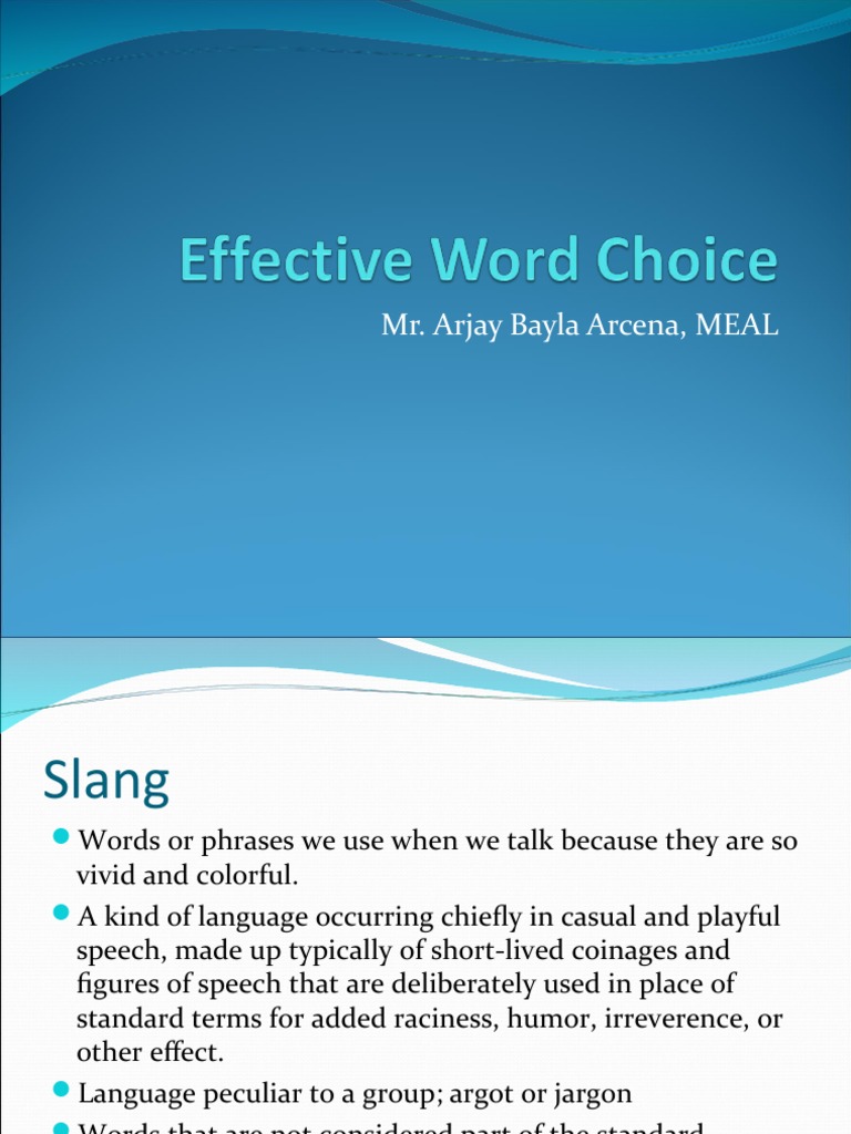 Effective Word Choice | PDF | Idiom | Subject (Grammar)