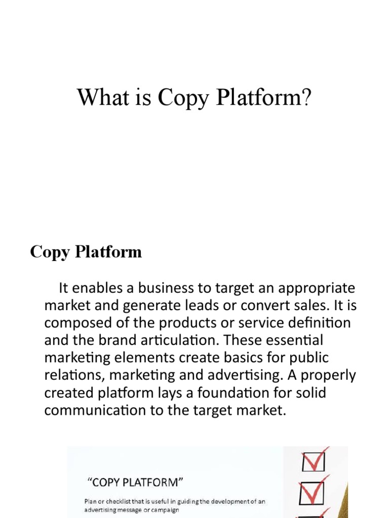 Understanding Copy Platforms in Marketing | PDF | Finance & Money ...
