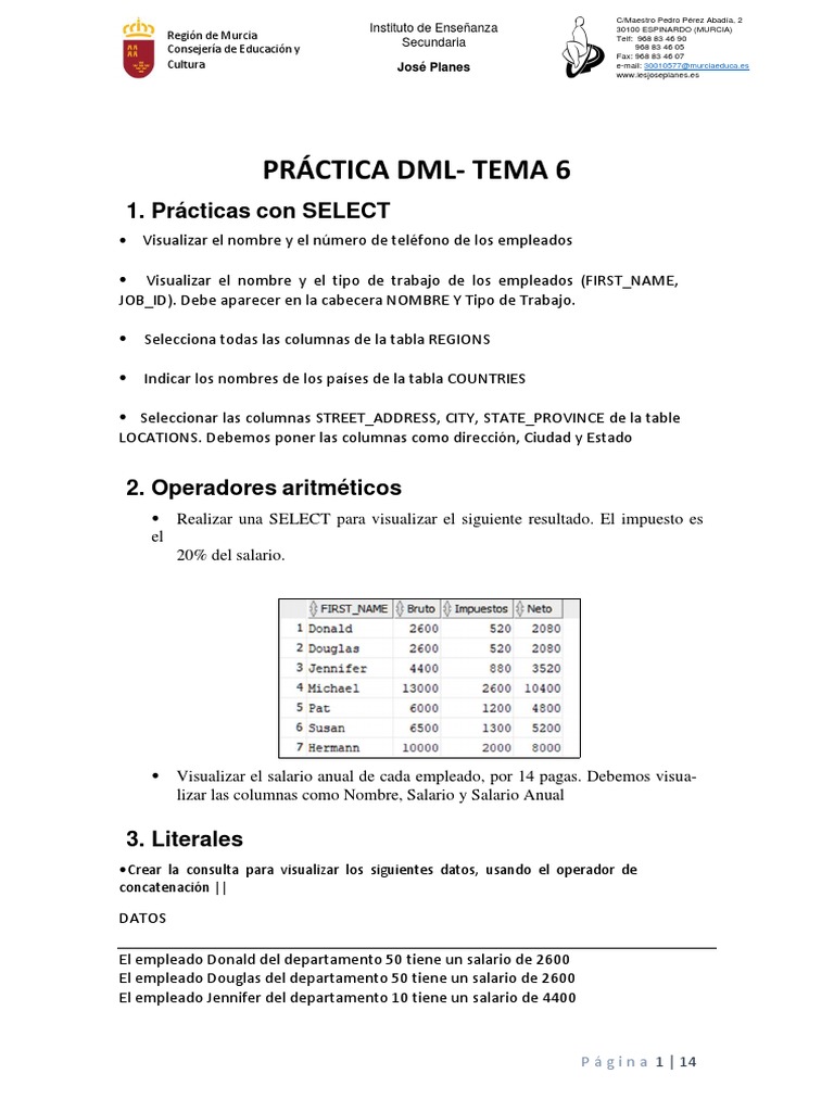 Práctica DML | PDF
