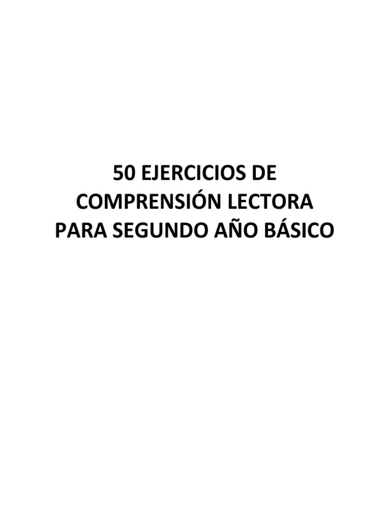 50 Ejercicios de Comprension Lectora | PDF