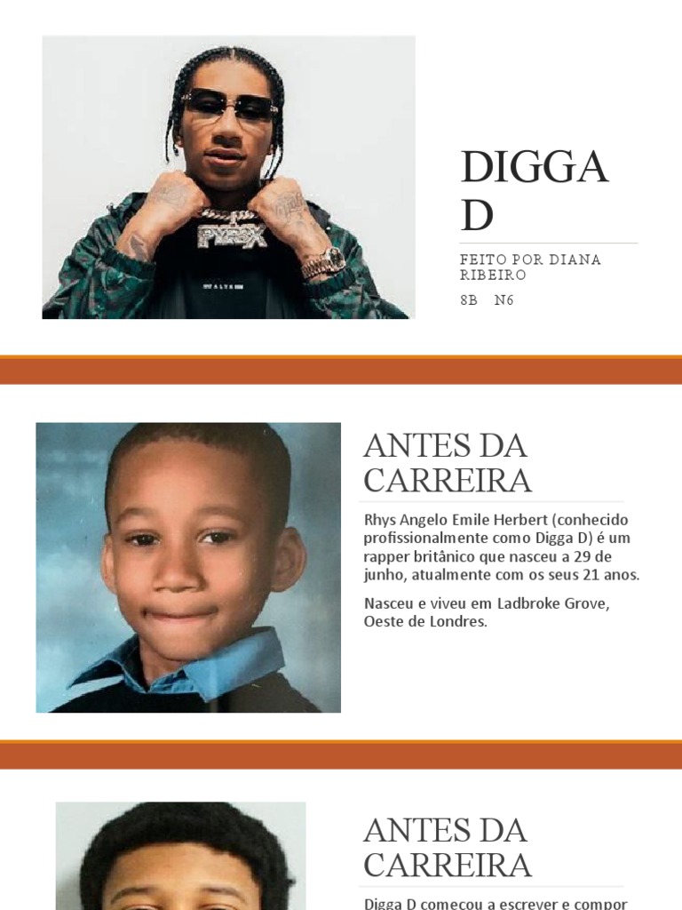 Digga D: Feito Por Diana Ribeiro 8B N6 | PDF | Artes Linguísticas e ...