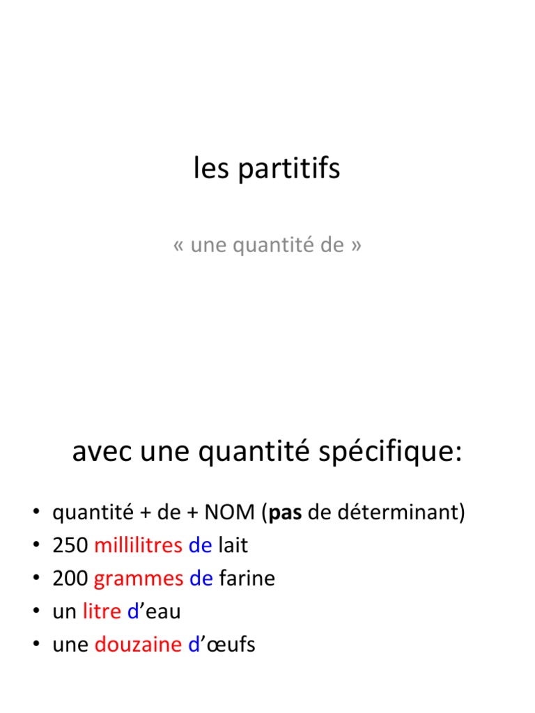 Les Partitifs Et Les Aliments | Descargar gratis PDF | Légumes | Boisson