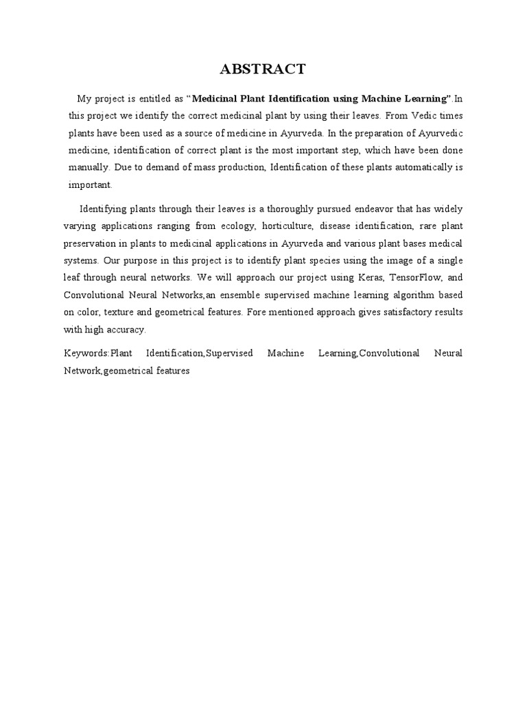 Medicinal Plant Identification Using Machine Learning".In | PDF ...
