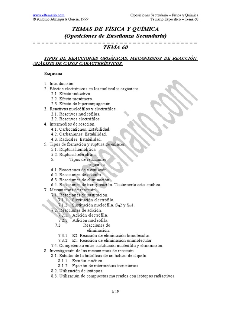 Tema Quimica Organica 3 | PDF | Ácido | Física Aplicada e Interdisciplinaria