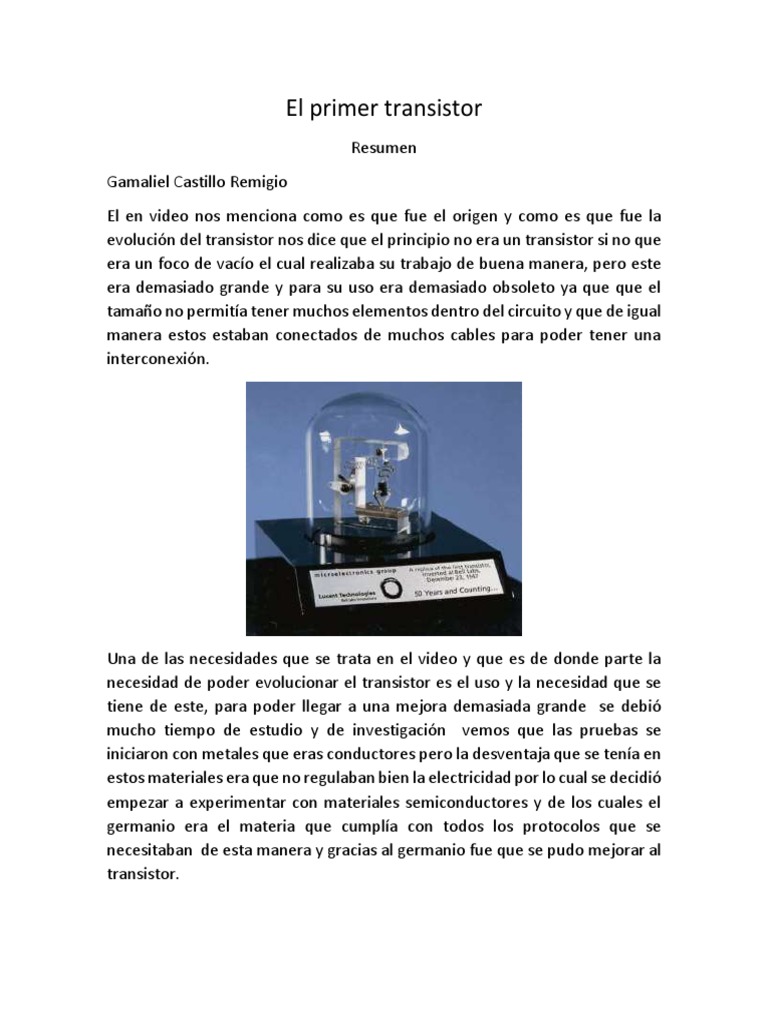 El Primer Transistor | PDF