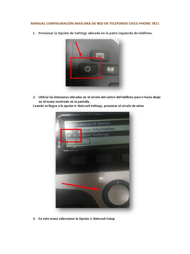 Manual Configuración Mascara de Red Telefonos Cisco Phone 7811 | PDF