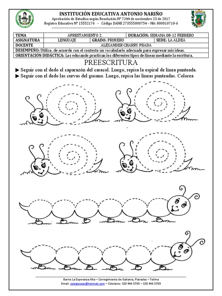 1° Aprestamiento #2. (Lenguaje) | PDF | Crecimiento personal y ...