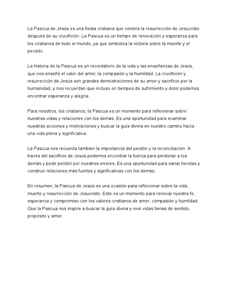 Resumen de la Pascua cristiana | PDF | Religión y espiritualidad