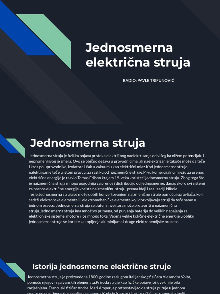 Jednosmerna Električna Struja: Radio: Pavle Trifunović | PDF
